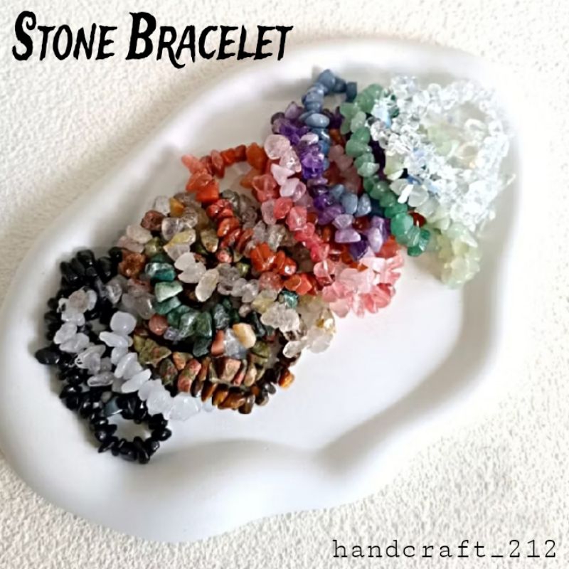 Jual Stone Bracelet (Senar Elastis) Gelang Batu Alam Asli. Korean Look ...