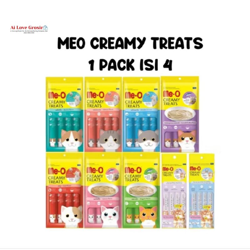 Jual MEO Creamy Treats Snack Kucing Adult / Kitten 4x15gr | Shopee ...