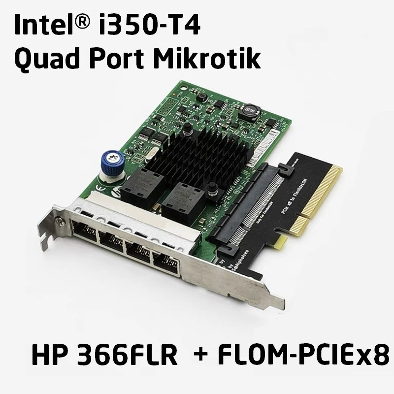 Jual Lan card quad 4 port gigabit ethernet pcie mikrotik 366flr intel i350-t4 x86 proxmox vmware ...
