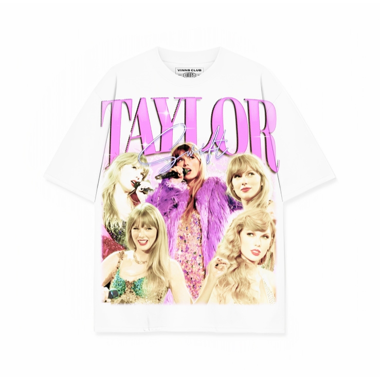 Jual Vinns Kaos Taylor Swift White Bootleg Cotton Combad 24s | Shopee ...