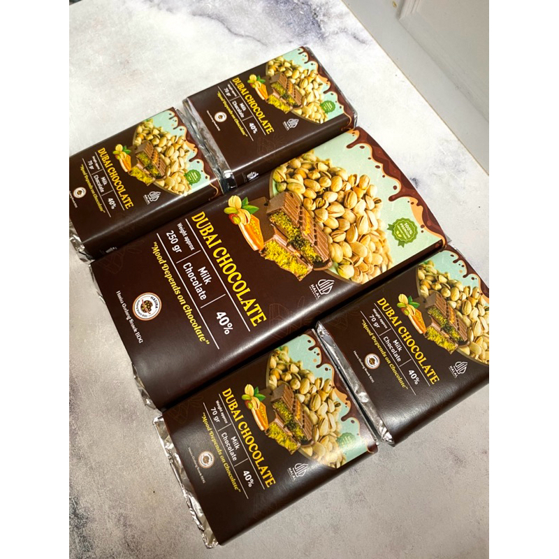 Jual [premium] coklat dubai 250gram kunafa danube dan pistachio asli | Shopee Indonesia