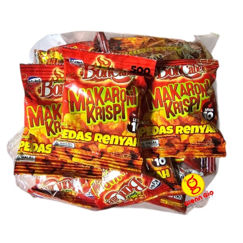 Jual Makaroni Krisp Mini Bon Cabe Pedas Renyah Level 15 pak isi 10 pcs ...