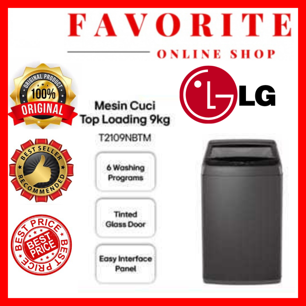 Jual MESIN CUCI LG T 2109 NBTM T2109NBTM TOP LOADING 9 KG | Shopee ...