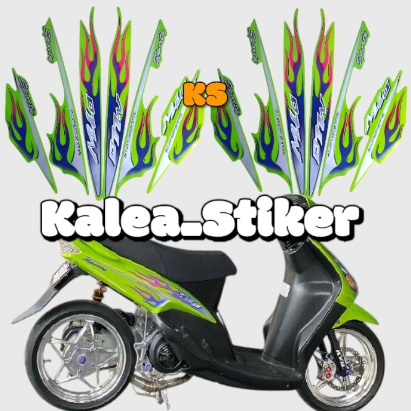 Jual STICKER STRIPING YAMAHA MIO SPORTY 2006 WARNA HIJAU FULLSET ...