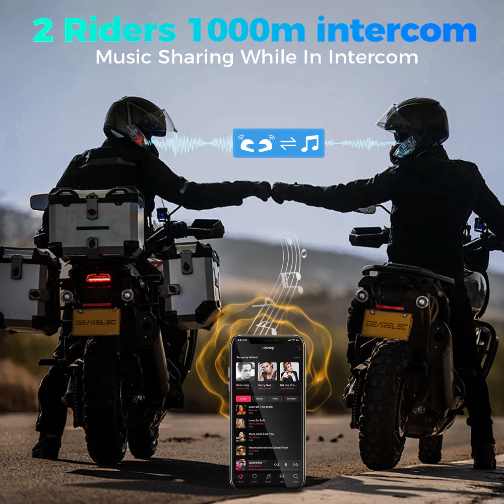 Jual GEARELEC G2 Helm Interkom BT5.3 Untuk 2 Riders 1000m Support ...