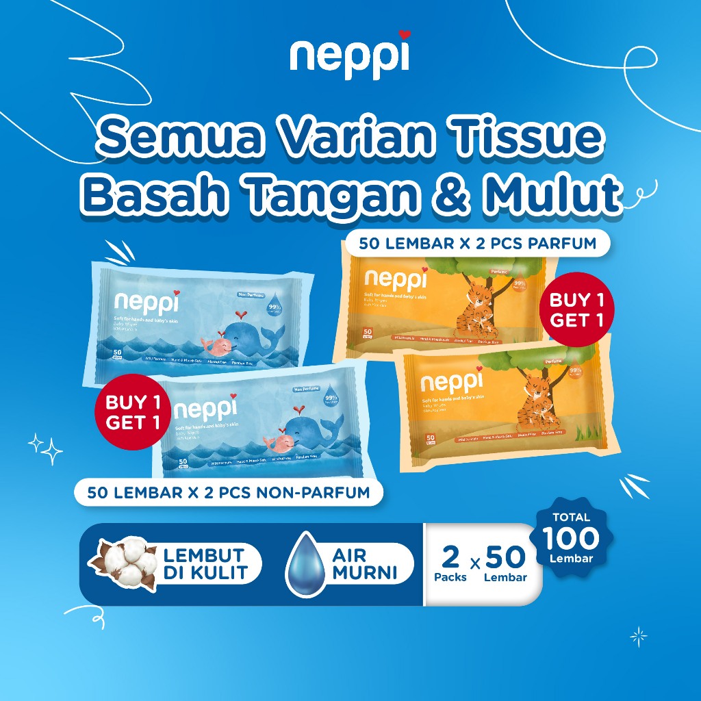 Jual Neppi Baby Tisu / Tissue Basah Wipes Non Parfum / Parfum 50s - Buy ...