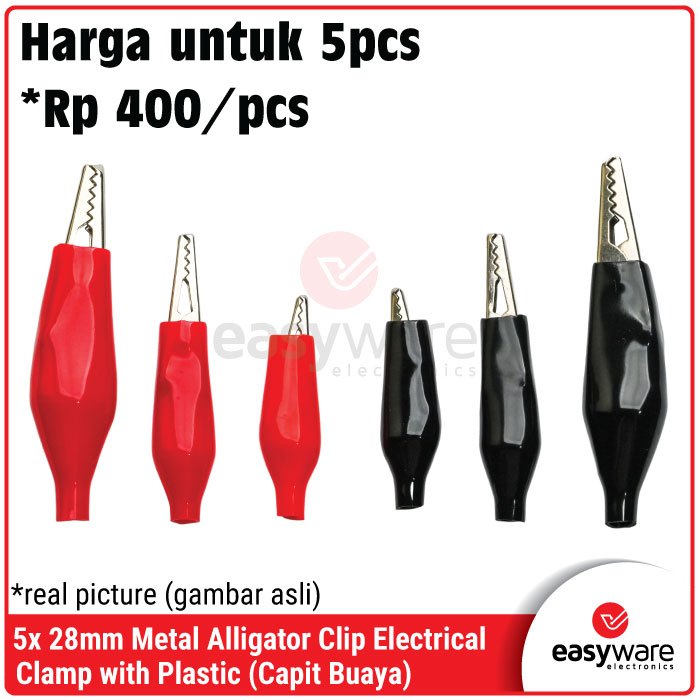Jual 5pcs Capit Buaya Kecil Sedang Besar Capit Aki Kabel Accu Aki ...