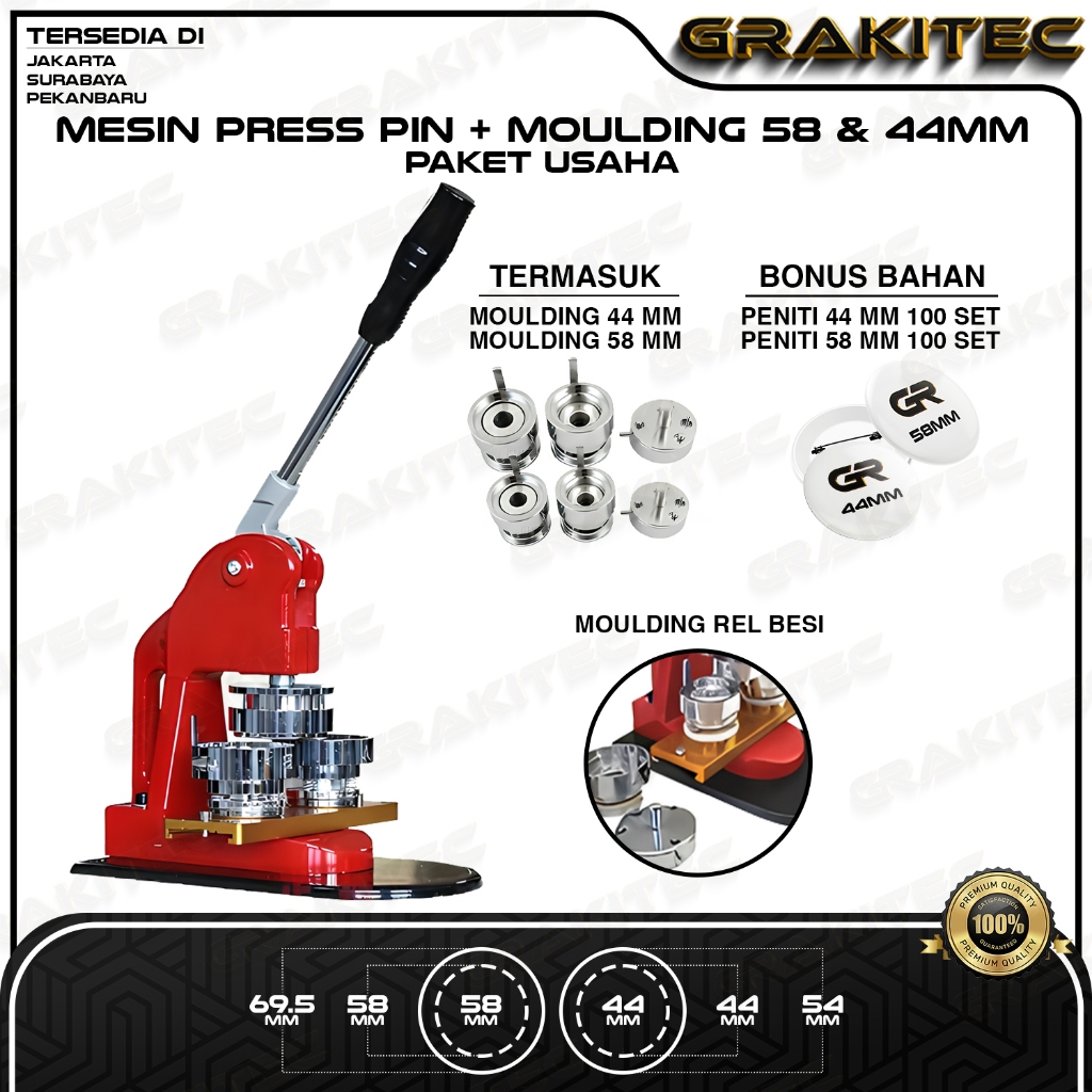 Jual MESIN PRESS PIN TERMASUK MOULDING 58 & 44 IMPORT MURAH AWET ...