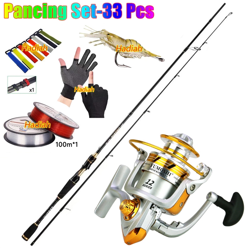 Jual 【#Pancing Set-33 Pcs#】Joran Pancing Set 1.65-2.4M Dengan Bahan Serat Karbon 1.6M/1.8M/2.1M ...