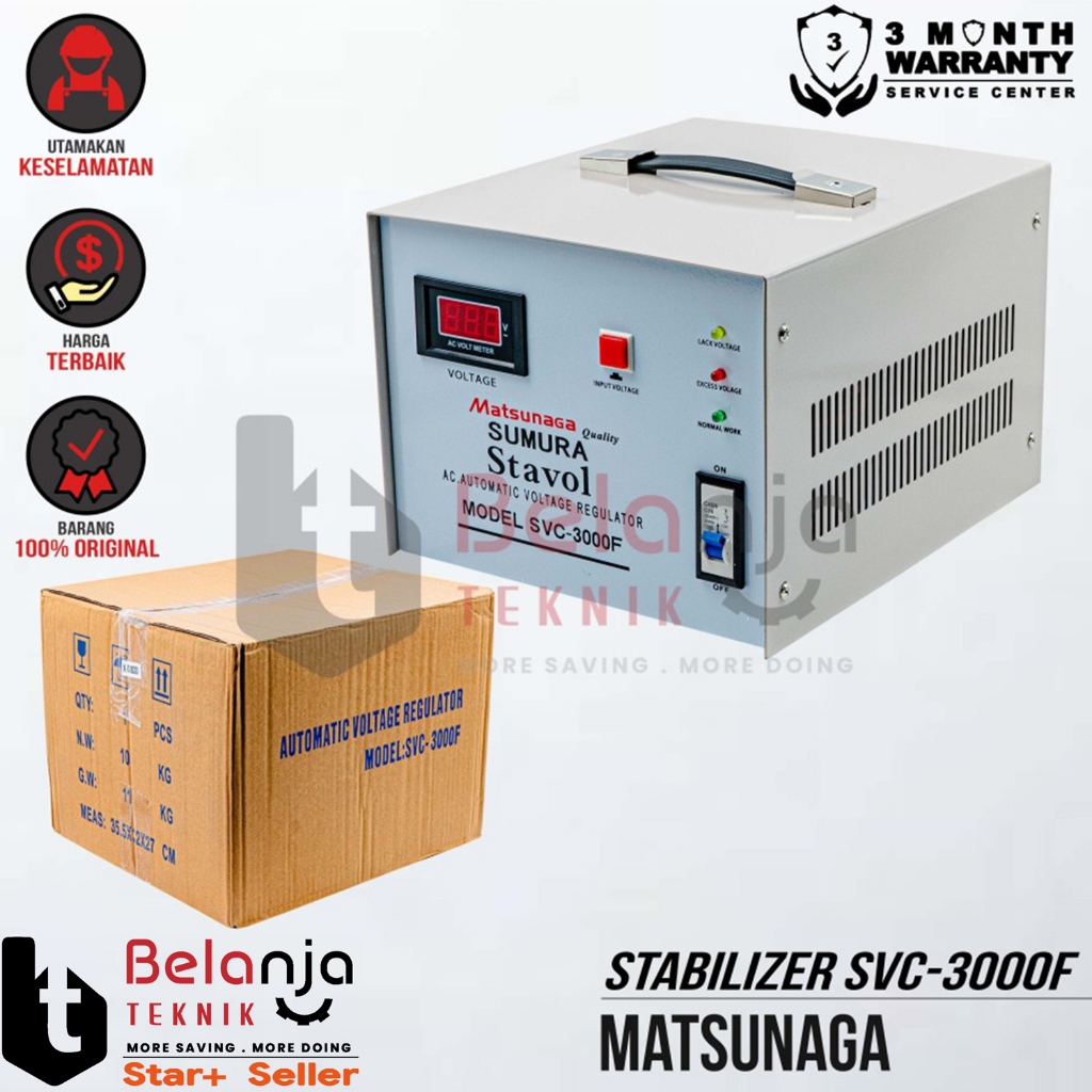 Jual Mesin Stavol Matsunaga SVC 3000 Stabilizer Voltage SVC-3000 VA 3000 Watt | Shopee Indonesia