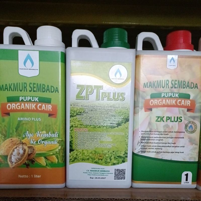 Jual paket pupuk organik makmur sembada (amino plus+zk plus+ zpt plus ...