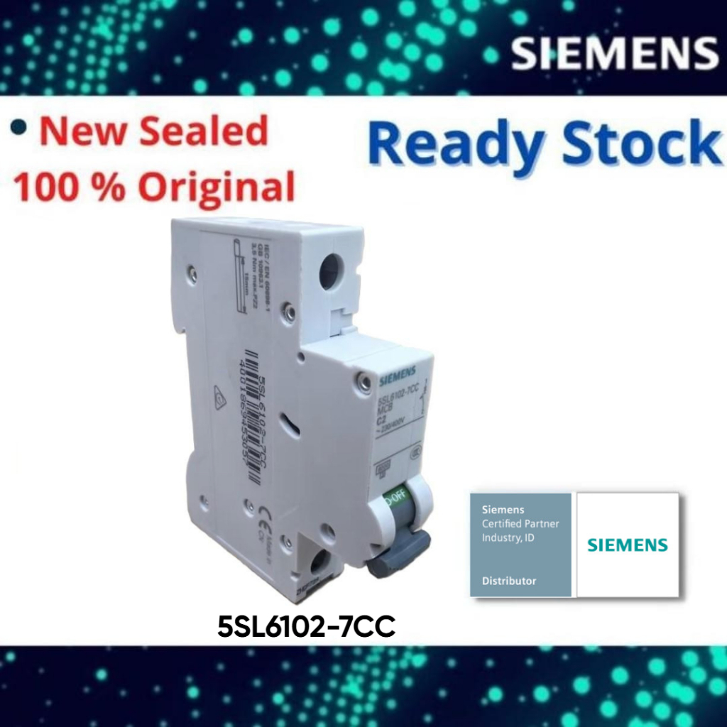 Jual Siemens 5SL6102-7CC Miniature Circuit Breaker MCB 2A, C, 230/400 V ...