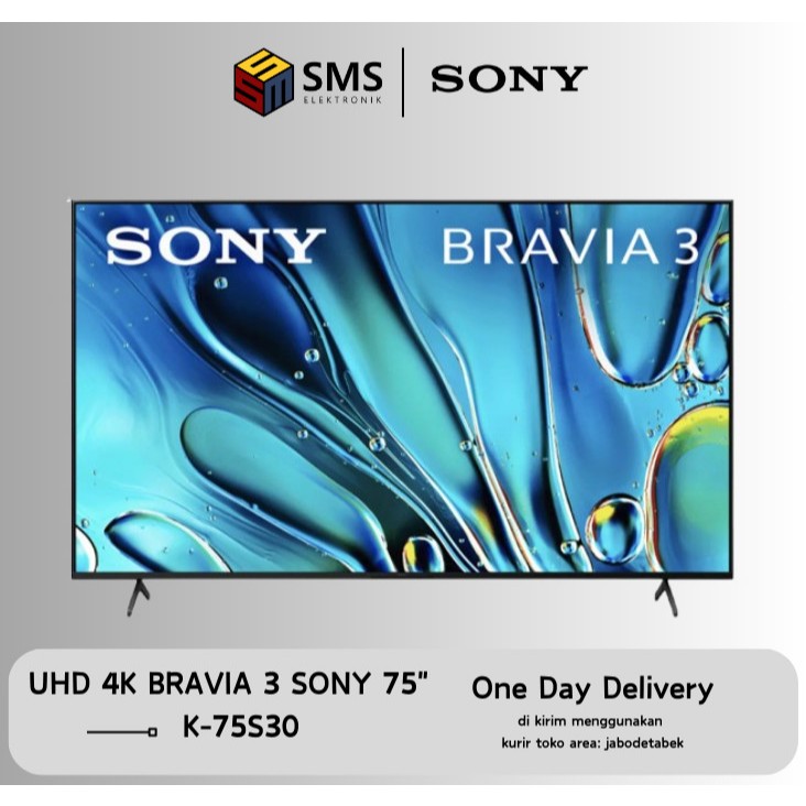Jual SONY BRAVIA 3 K-75S30 / S30 4K Ultra HD HDR Smart Google TV 75 Inch | Shopee Indonesia