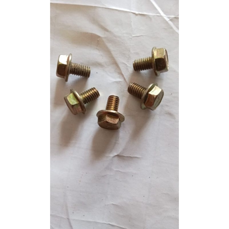 Jual Baut Flange M6×10 /Flange Bolt /Baut Topi /Kunci 10 /(Per 20 Pcs) | Shopee Indonesia