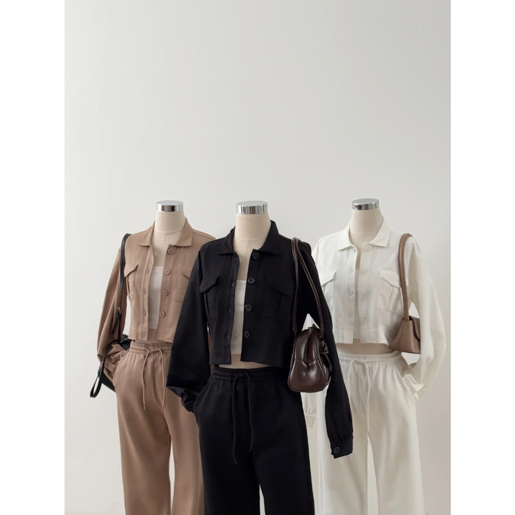 Jual Kadaka O-0200 Outer Crop Jacket | Jaket Wanita Crop | Shopee Indonesia