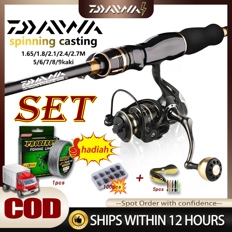 Jual DAIWA Set Pancing 1.8m/2.1m Joran Pancing Umpan Combo pancingan set lengkap Reel Spinning ...