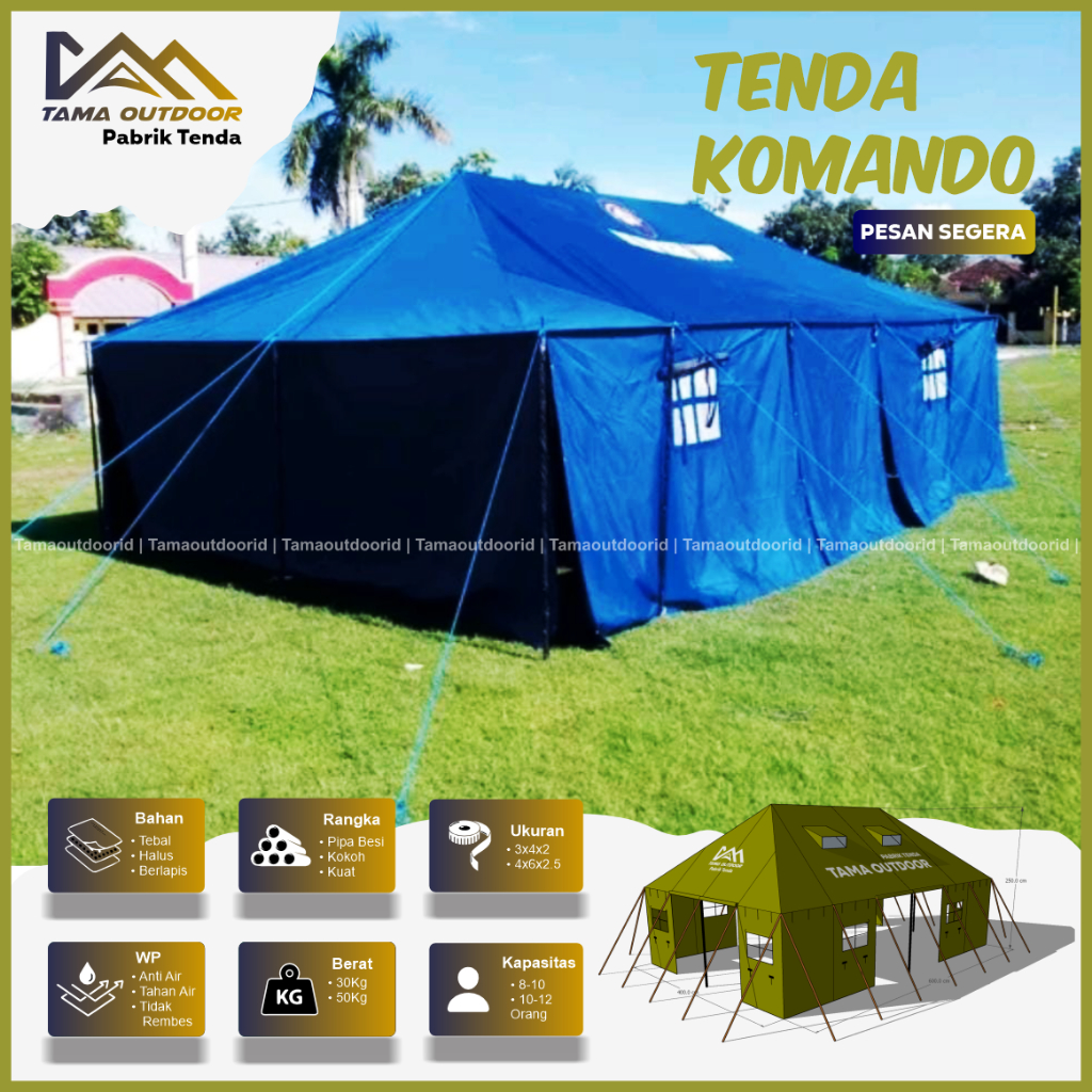 Jual Tenda Komando Tni 4x6 Barak Tenda Pramuka Regu - Perkemahan ...