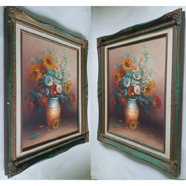Jual Lukisan antik original Bunga di buket di lukis Pelukis terkenal C ...