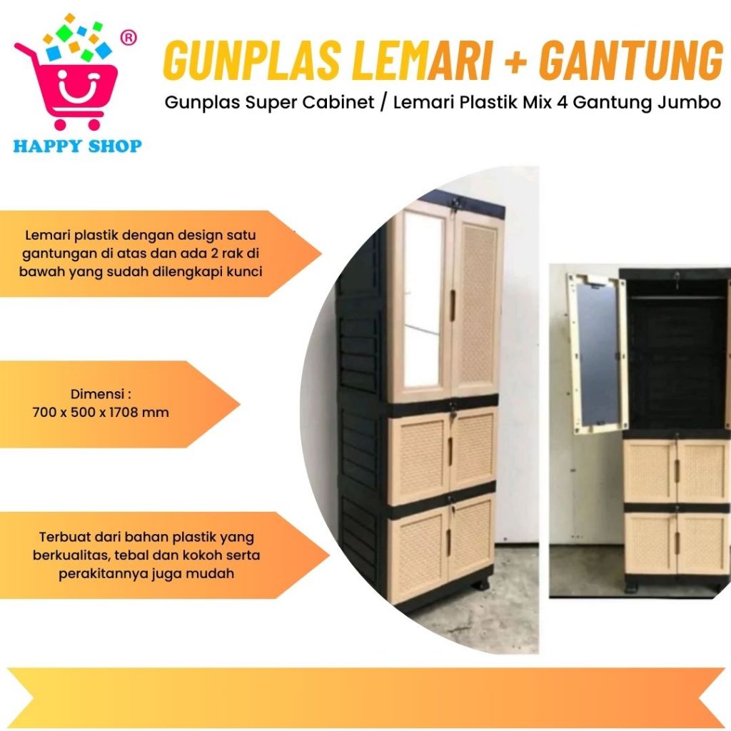 Jual INSTANT ! Gunplas Super Cabinet / Lemari Plastik Mix 4 Gantung ...