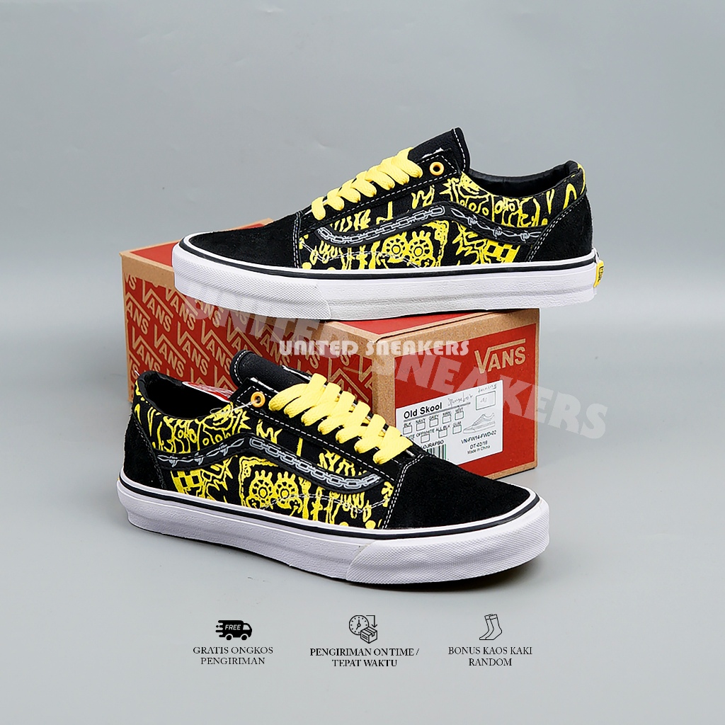 Jual Sepatu V Oldskool Gigliotti Hitam Kuning Sneakers Skena Terlaris ...