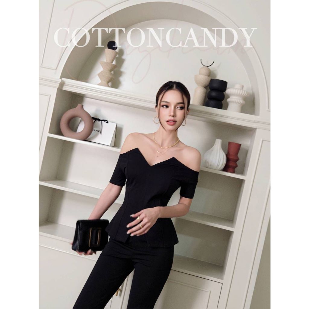 Jual Atasan Wanita Off Shoulder Cotton Candy Korean Style Premium ...