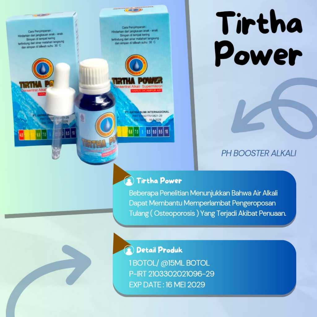 Jual TIRTHA POWER DROP MINERAL ALKALINE PH BOOSTER 1 BOTOL 15ML CONSENTRAT ORIGINAL | Shopee ...