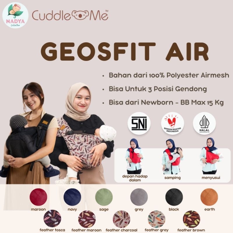 Jual Geos Fit Air Gendongan Bayi Instan M Shape Geosfit Air Cuddle Me ...