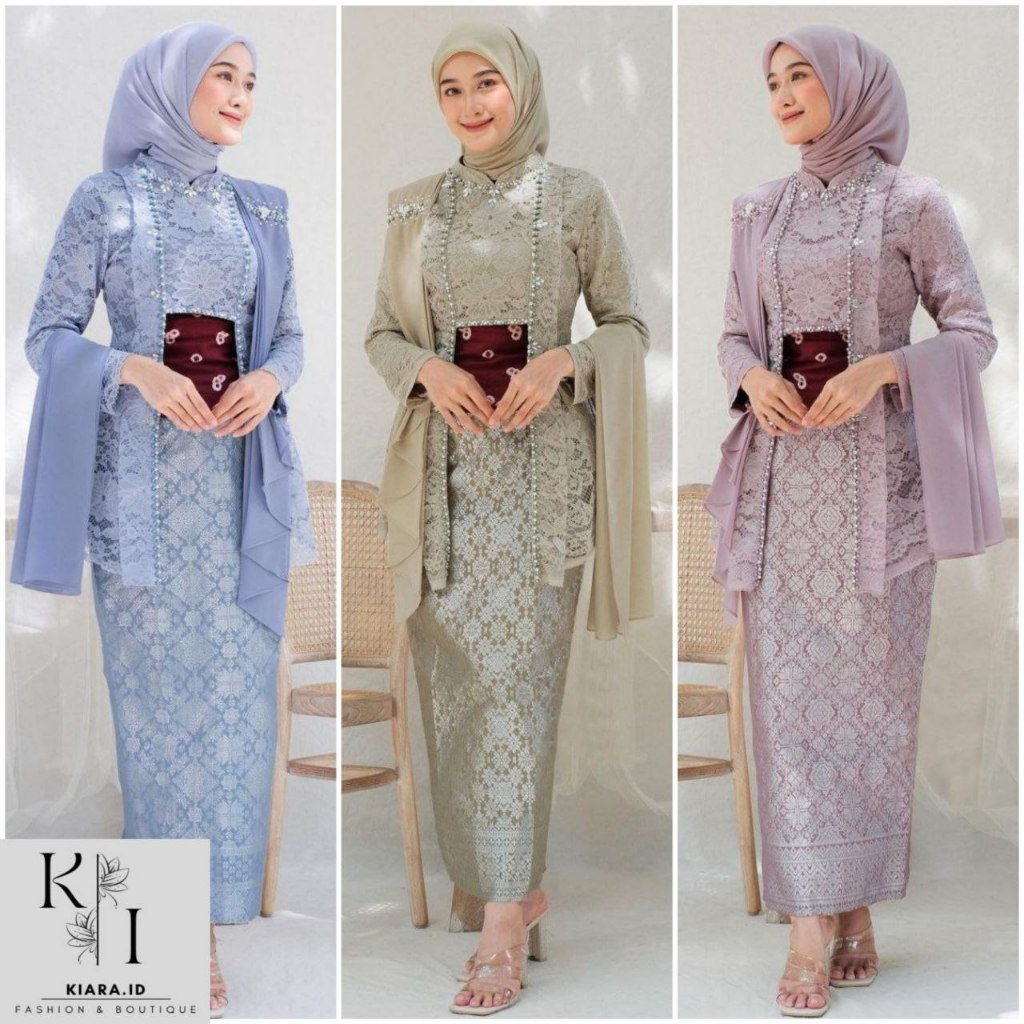 Jual Kebaya Kutu Baru Wisuda Modern Setelan Kebaya Lamaran Tunangan Baju Kebaya Batik Kondangan ...