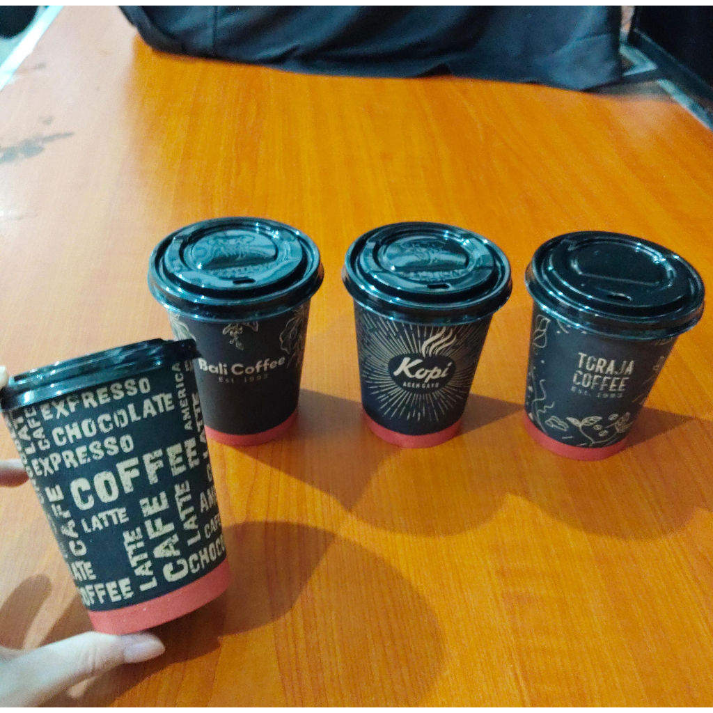 Jual GELAS KERTAS KOPI + TUTUP / PAPER CUP KRAFT 8 OZ COKLAT - 50PCS | Shopee Indonesia