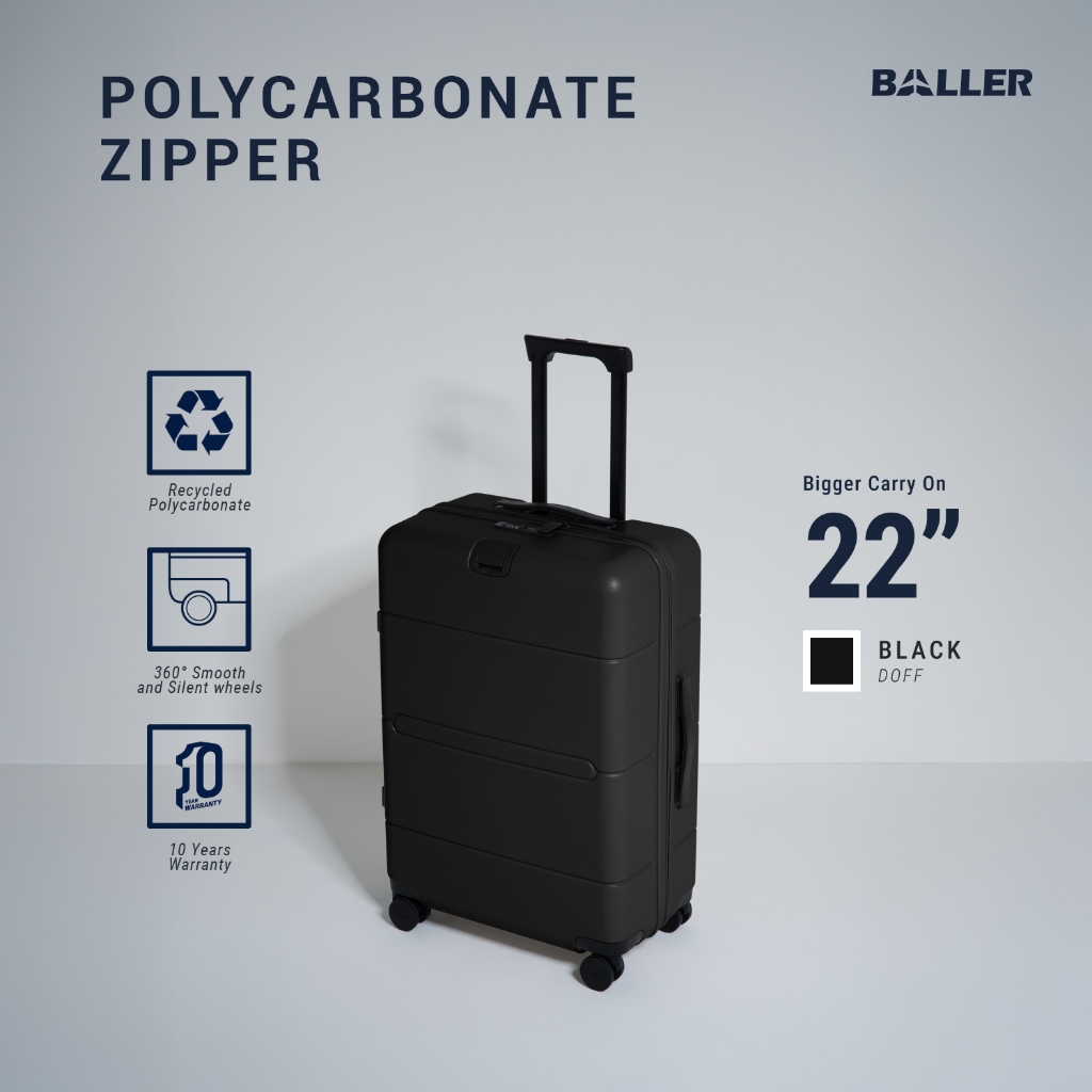 Jual BALLER Koper Zipper Polycarbonate Bigger Carry On 22 inch - Koper ...