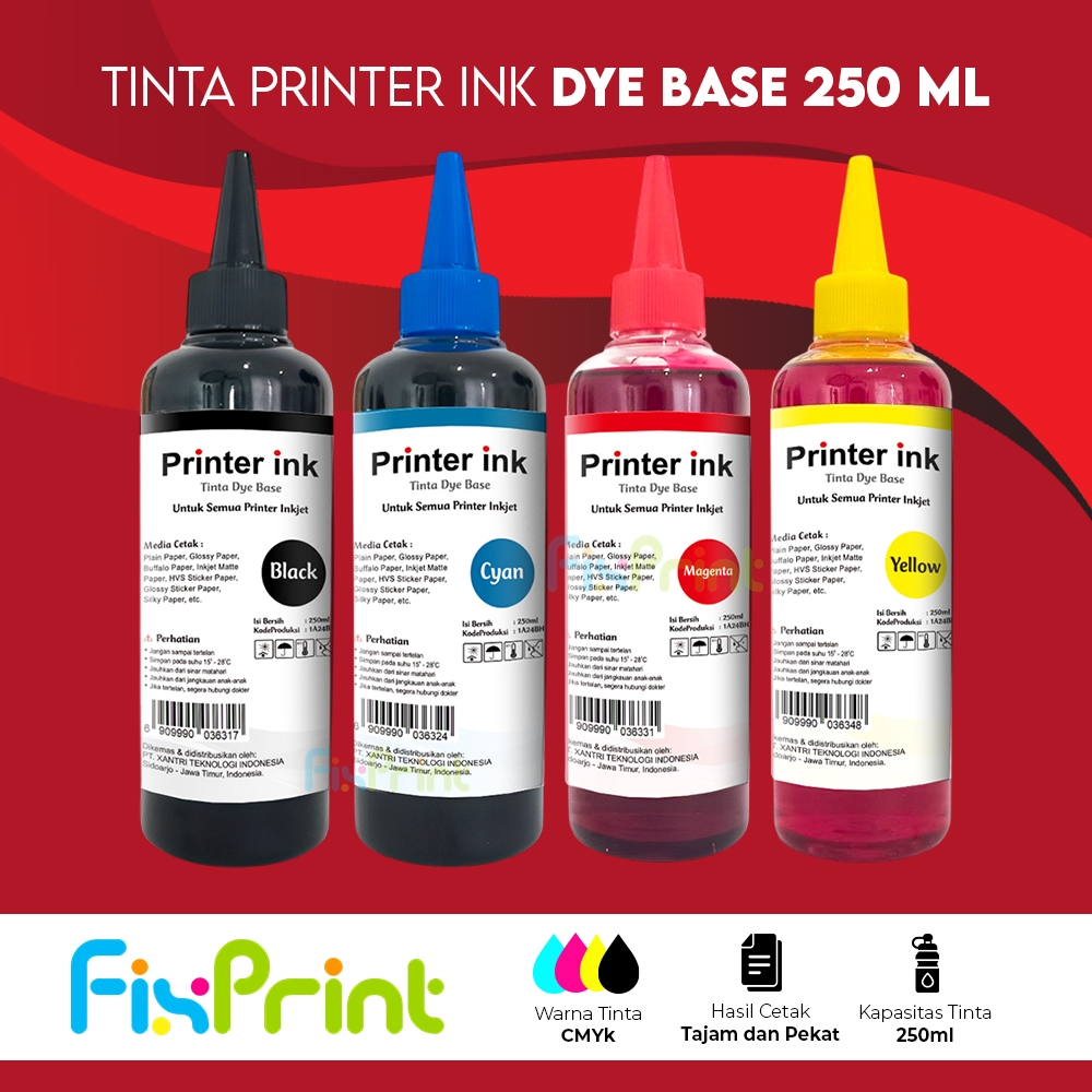 Jual Tinta Botol Dye Base Printer HP Canon Epson Brother Cyan Tinta ...