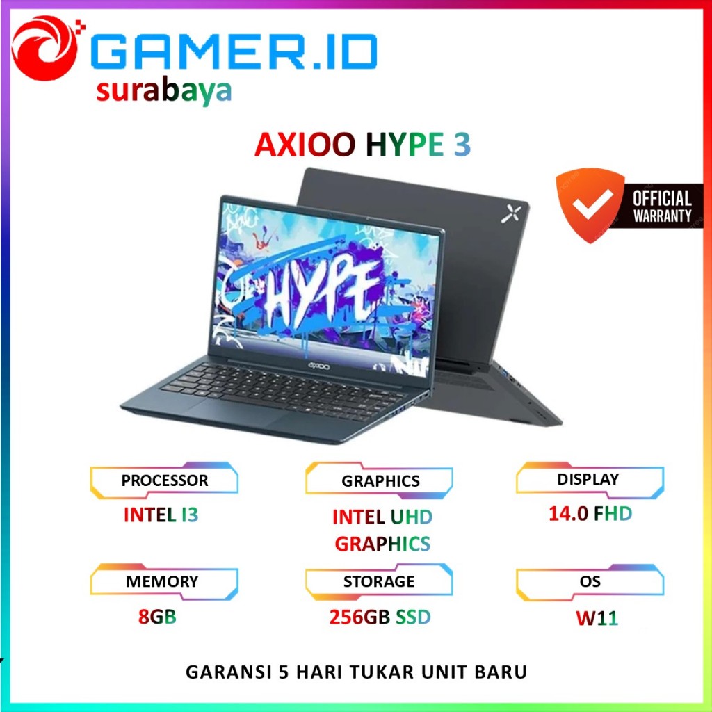 Jual AXIOO HYPE 3 G11 I3 1125G4 8GB 256GB DOS 14.0FHD IPS | Shopee Indonesia