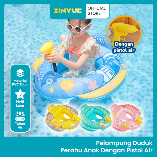 Jual XinYue - Pelampung Duduk Perahu Anak dengan Pistol Air dan Motif ...