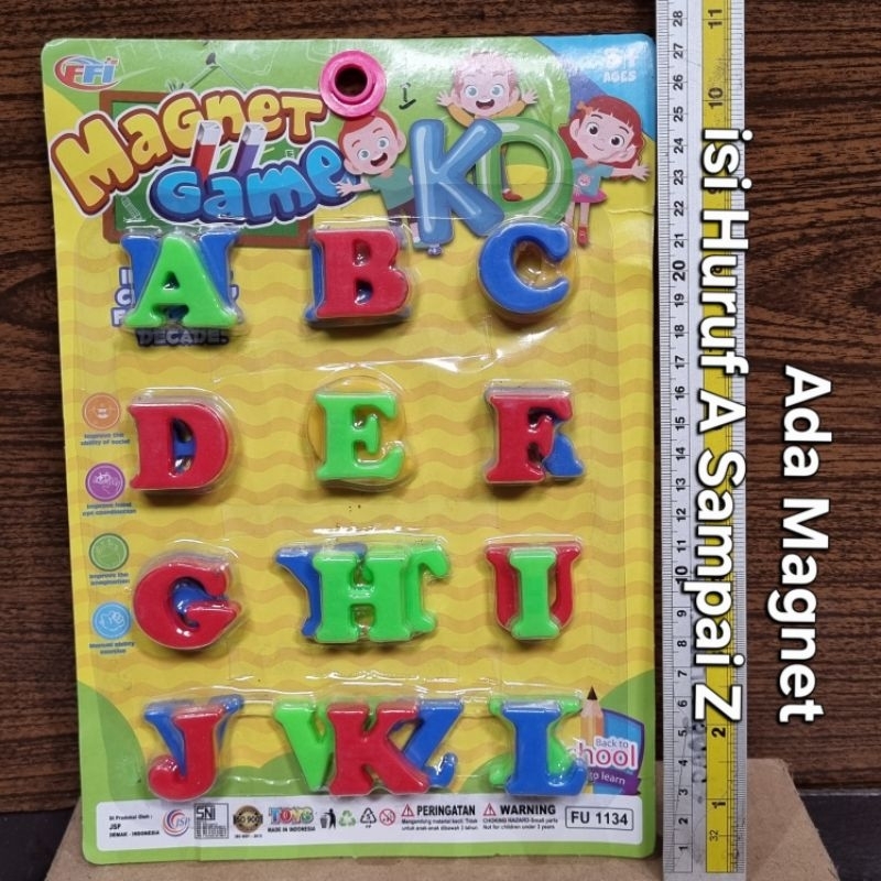 Jual mainan edukasi edukatif mengenal HURUF MAGNET KECIL A sampai Z ...