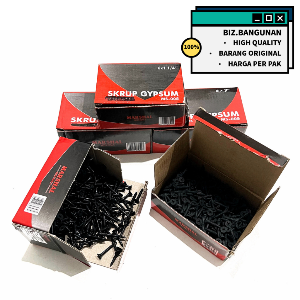 Jual [1 KOTAK 500GR] SEKRUP GYPSUM BAJA MARSHAL / STAYVIC - BAUT SKRUP ...
