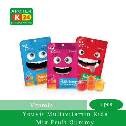 Jual Youvit Multivitamin Kids Mix Fruit Gummy 7s Sachet (per-pcs ...