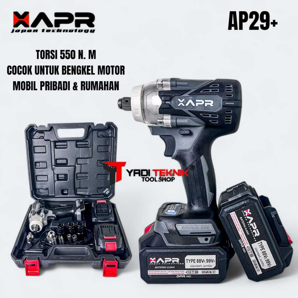 Jual APR impact wrench AP29+ 550nm 2 baterai lxt mesin pembuka baut ...