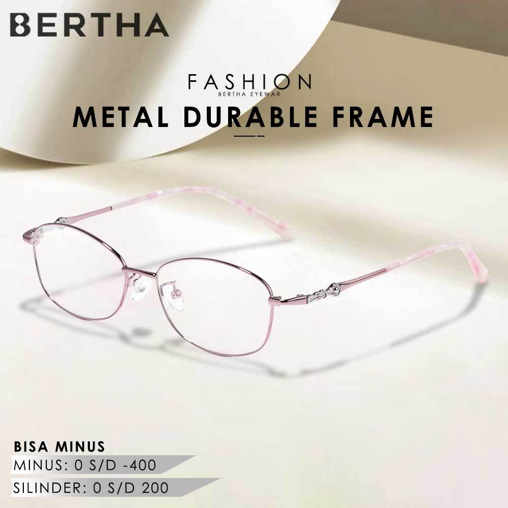 Jual Bertha Frame Kacamata Style Kotak Simple Bahan Metal Kokoh TerBaru ...