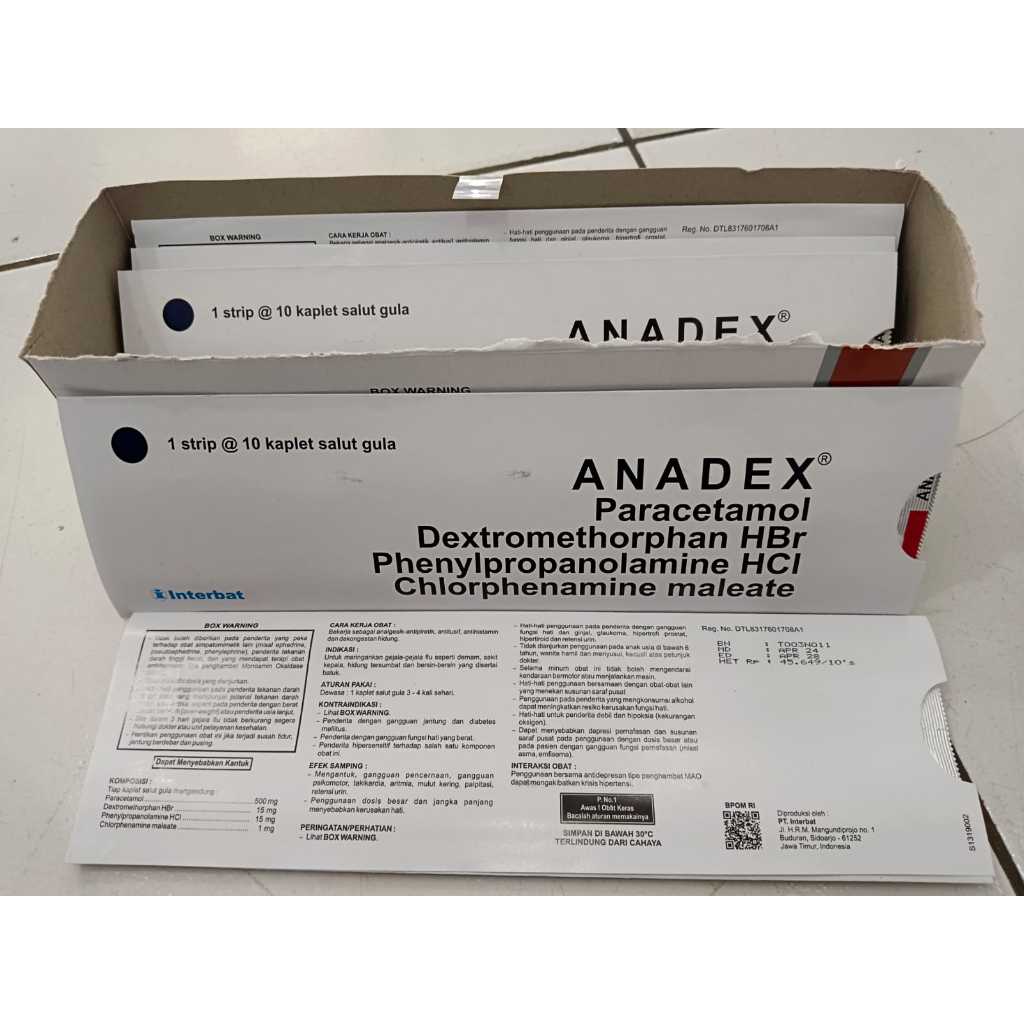 Jual ANADEX 10 KAPLET/ BATUK PILEK DEMAM | Shopee Indonesia