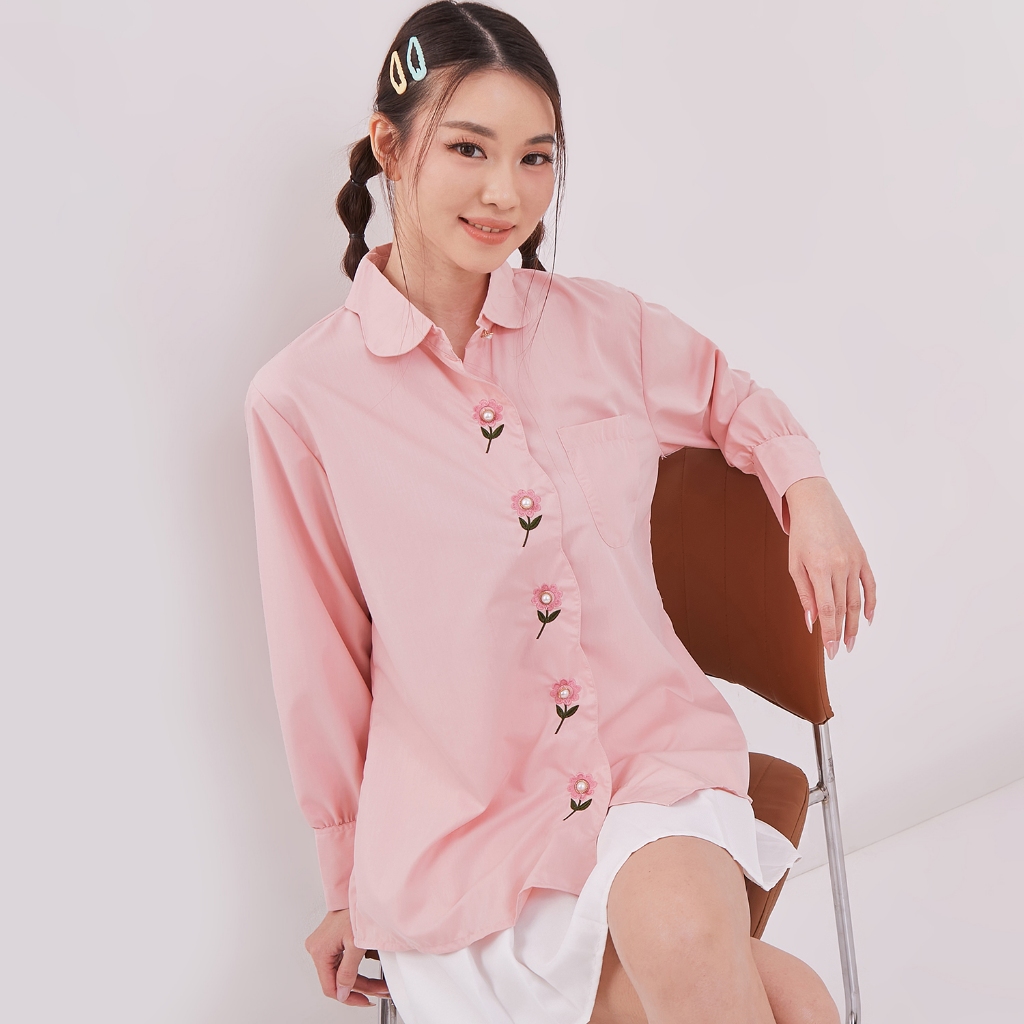 Jual Madame Fleur Embroidered Blouse 006 | Wilexa Official | Kemeja ...