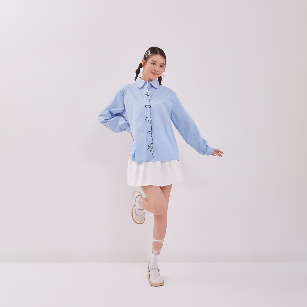 Jual Fuzzy Pals Embroidered Blouse 034 | Wilexa Official | Kemeja ...