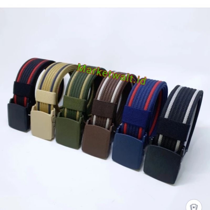 Jual IKAT PINGGANG PRIA WANITA CANVAS ANTI X-RAY BANDARA BADAN GARIS.PANJANG 115-120CM DAN LEBAR ...