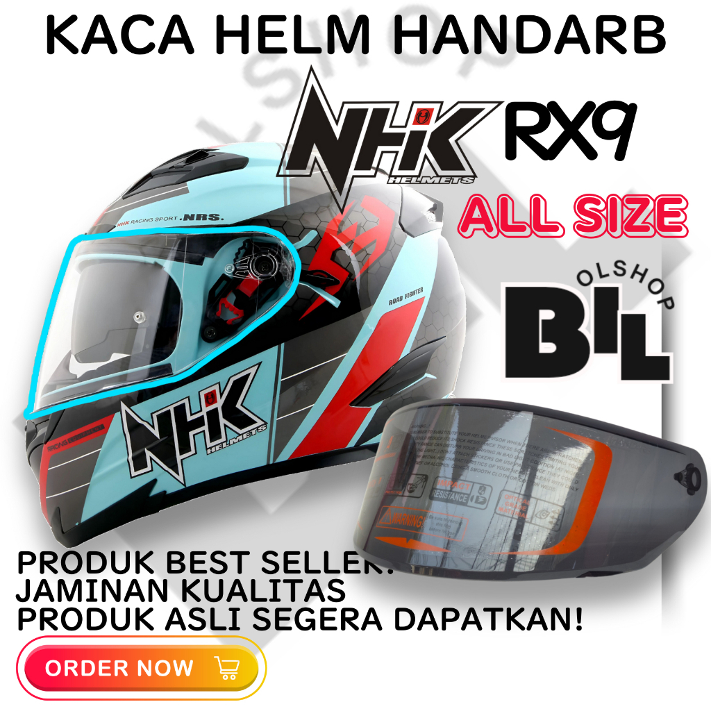 Jual Kaca Helm Flat visor NHK RX9 HANDARB | Shopee Indonesia