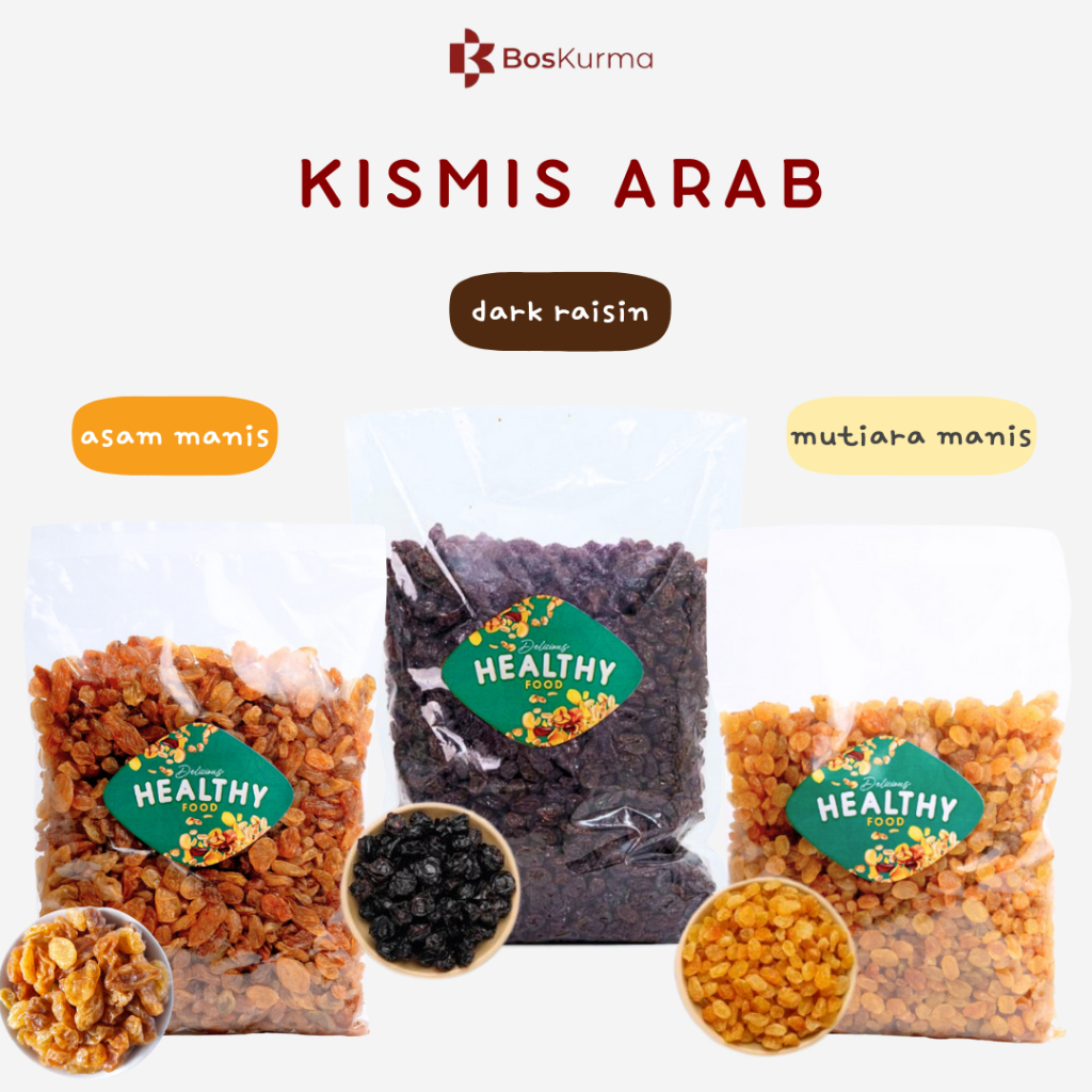 Jual Kismis Arab Asam Manis Mutiara Manis Hitam 1 Kg - Raisin Golden ...