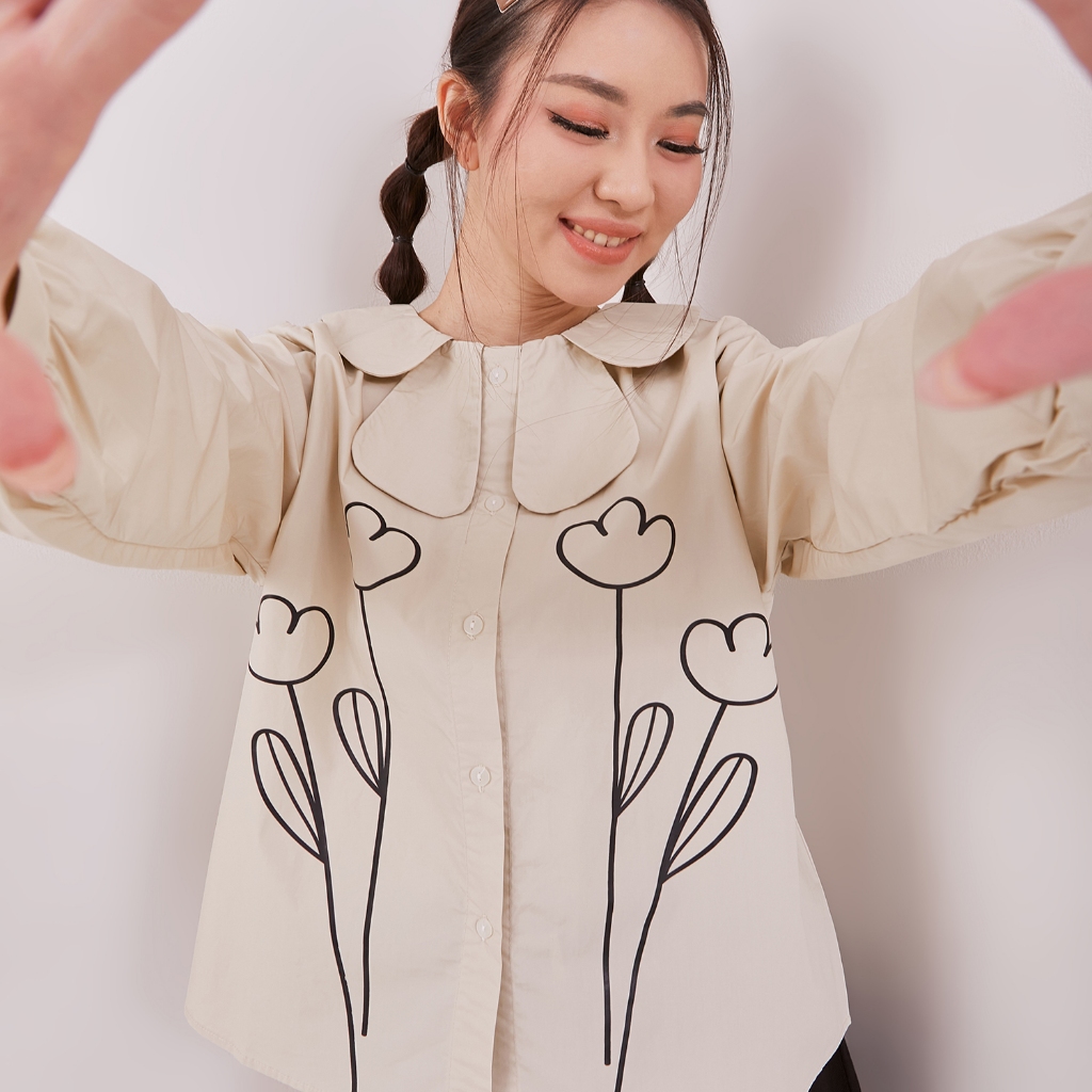 Jual Petal Bloom Blouse 037 | Wilexa Official | Kemeja Wanita | Shopee ...