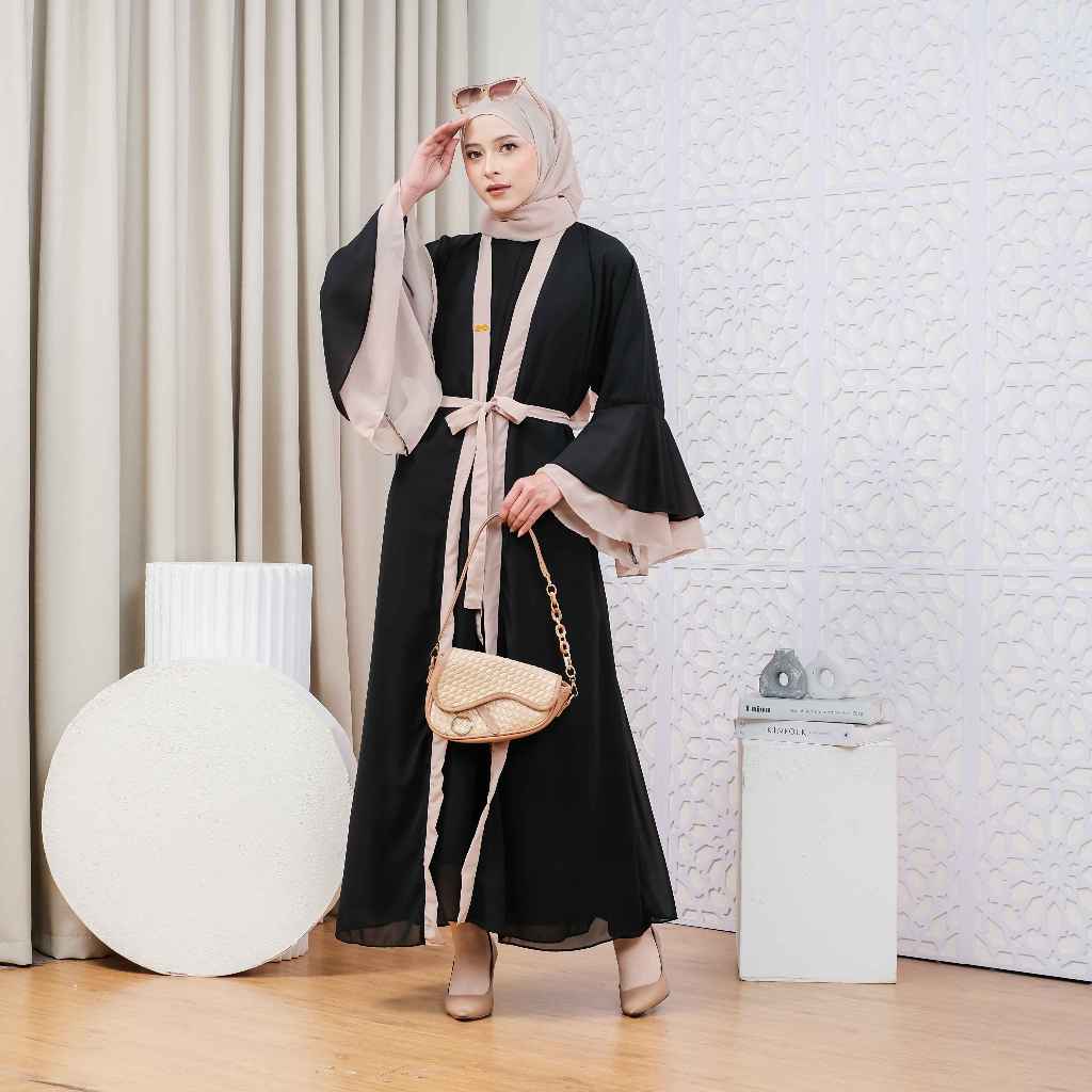 Jual Nazira set abaya wanita bahan ceruty babydoll full furing busui ...