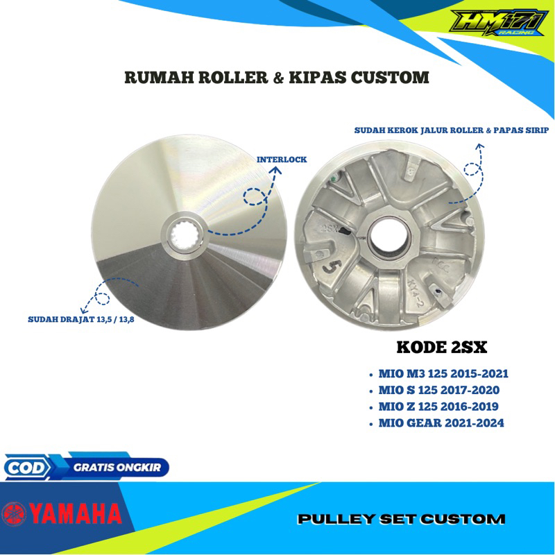 Jual rumah roller bubut custom mio m3, mio s, mio z pulley racing rumah ...