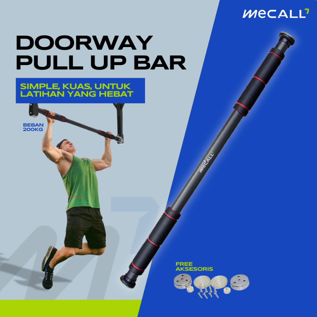 Jual Mecall7 Pull up Bar Door Alat Gym Chinning Bar 60-100/ Alat pull ...