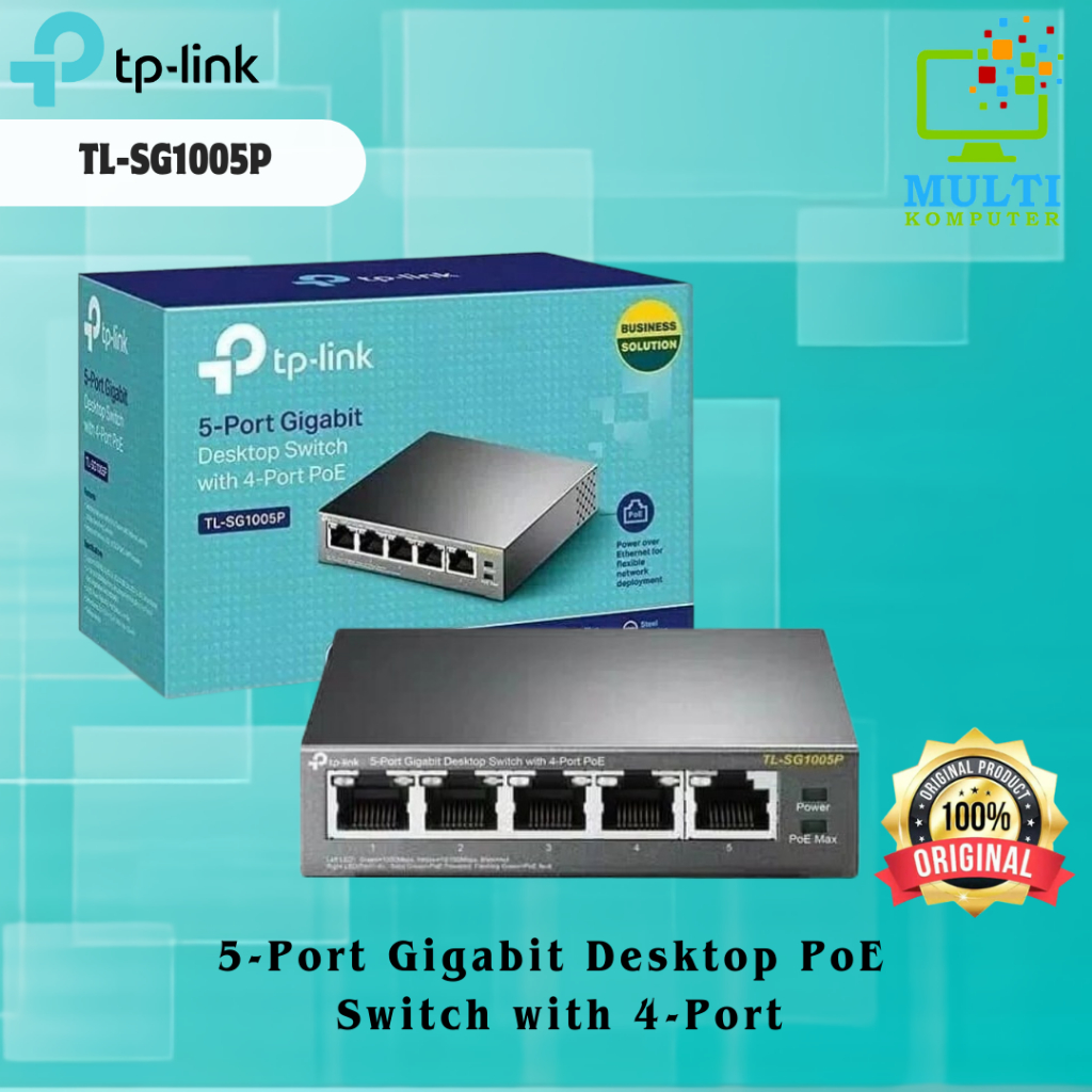 Jual TL-SG1005P TP-LINK 5-Port Gigabit Desktop PoE Switch with 4-Port | Shopee Indonesia