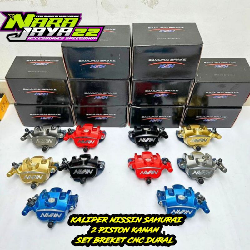 Jual KALIPER N!55!N 2 PISTON SET BREKET DURAL ALL MOTOR disk 300mm, 260mm(free stiker) | Shopee ...